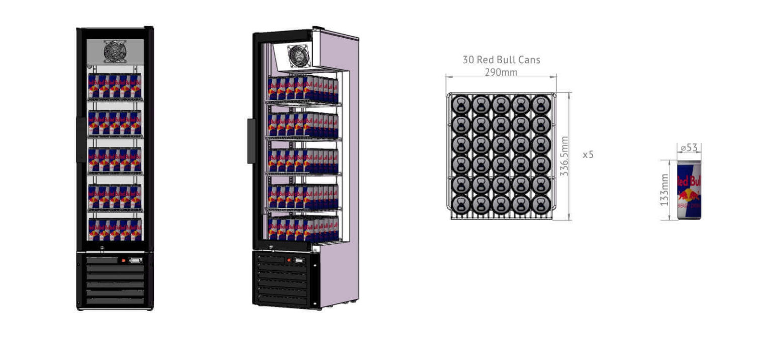 Slim Mega Cooler Medium Height for Cashier