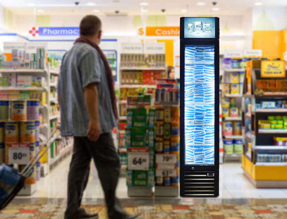 End Cap Display Coolers for Retail and Promotion in Supermarket Aisles