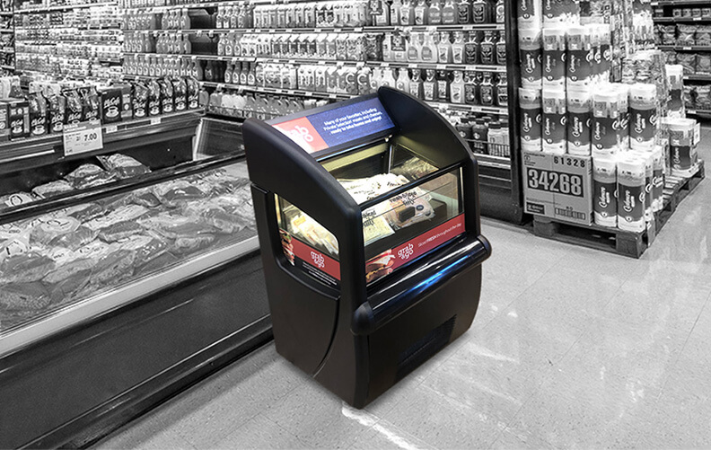 End Cap Display Coolers for Retail and Promotion in Supermarket Aisles