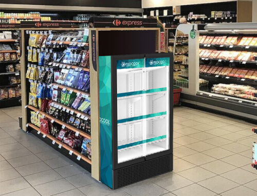 End Cap Display Coolers for Retail and Promotion in Supermarket Aisles